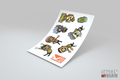 Oxygen Not Included: Stickers 4 Sheet Pack – Klei Merch Shop