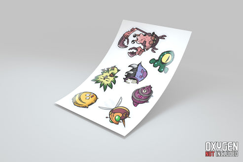 Oxygen Not Included: Stickers 4 Sheet Pack – Klei Merch Shop