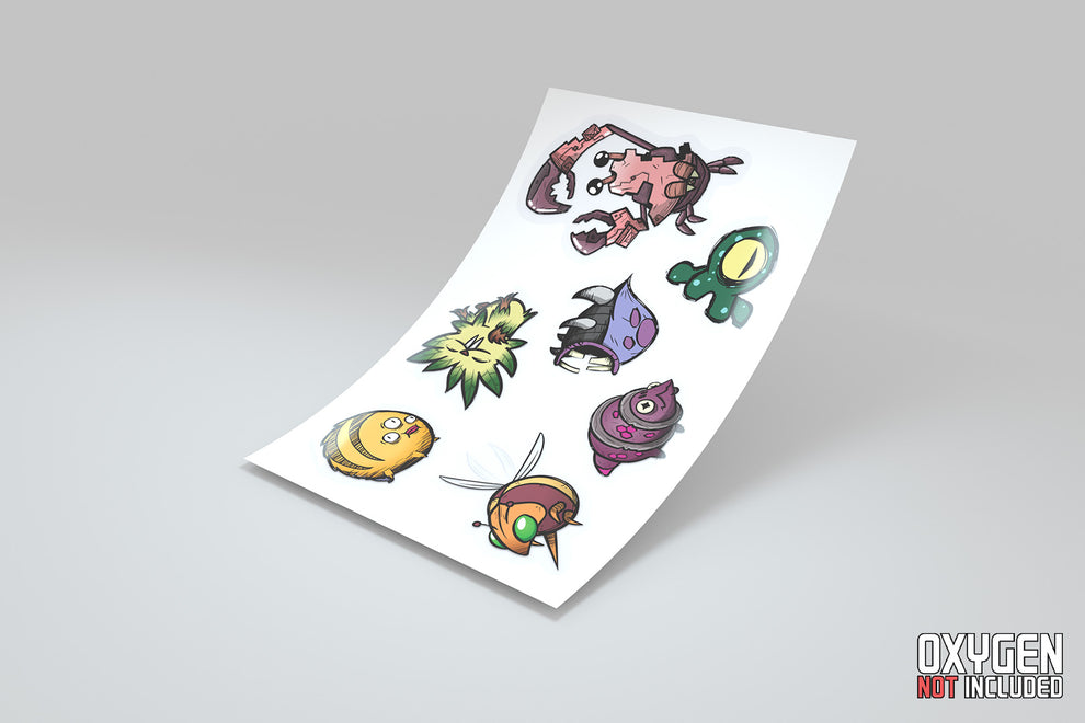Oxygen Not Included: Stickers 4 Sheet Pack – Klei Merch Shop